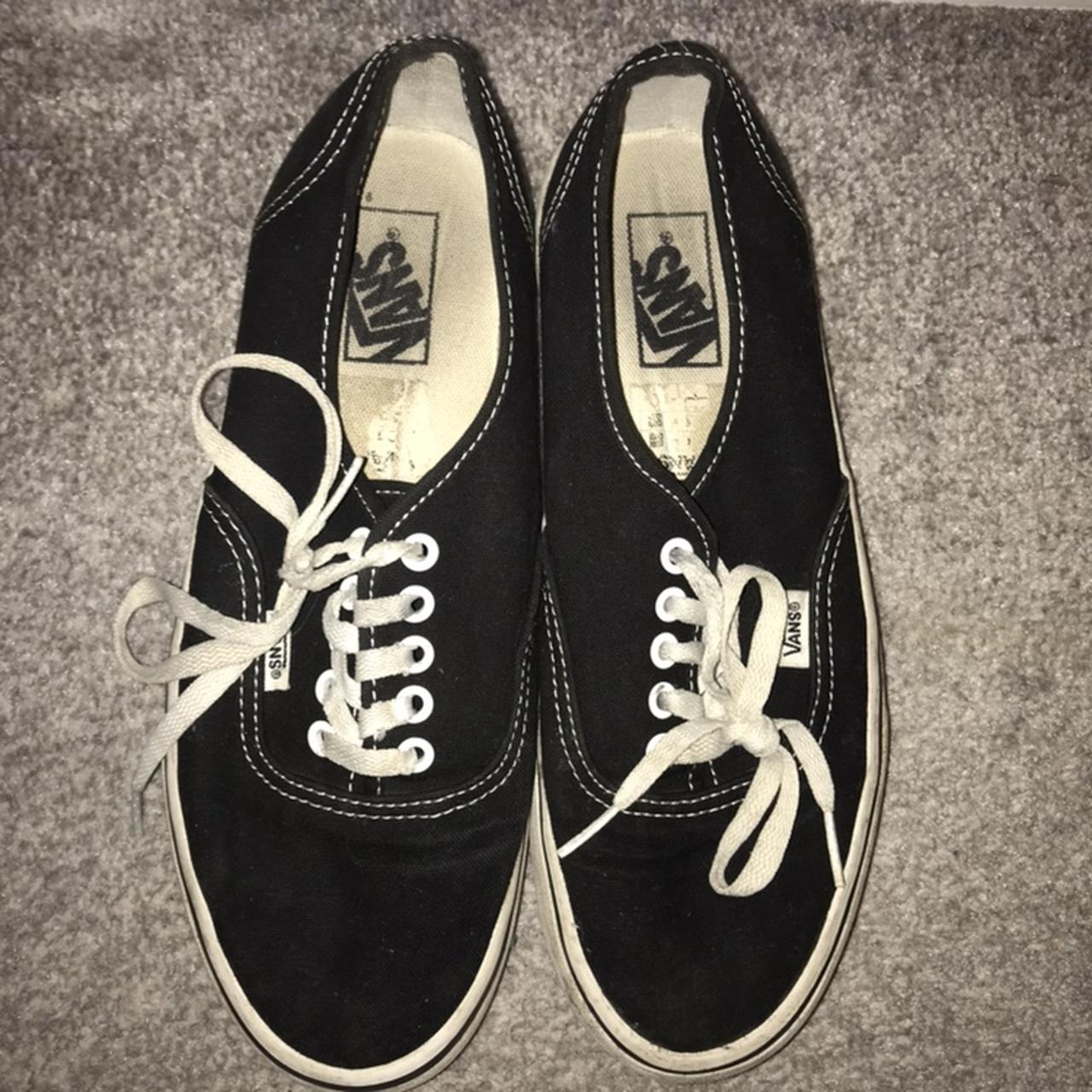 BLACK AUTHENTIC VANS *** • size 8 • worn a few... - Depop