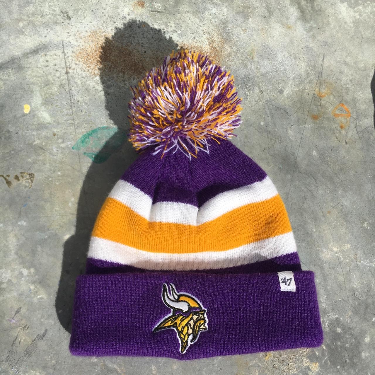 FREE SHIPPING Minnesota Vikings pom-pom beanie... - Depop