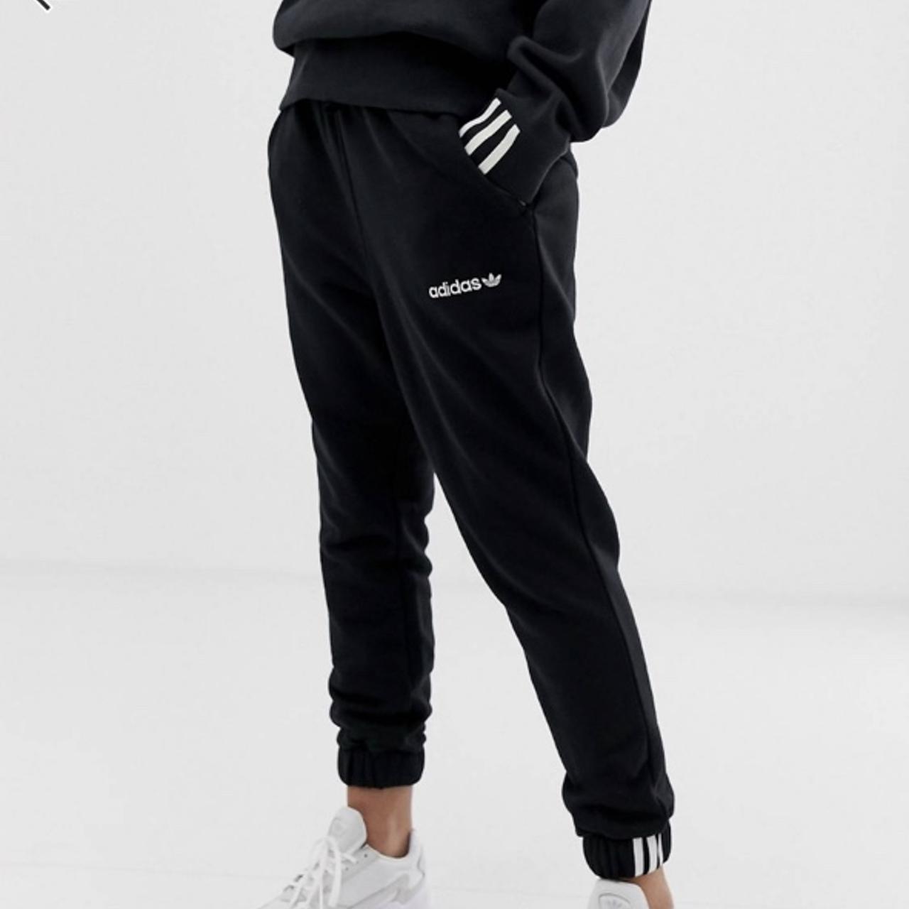 Adidas Originals black trackies/tracksuit... - Depop