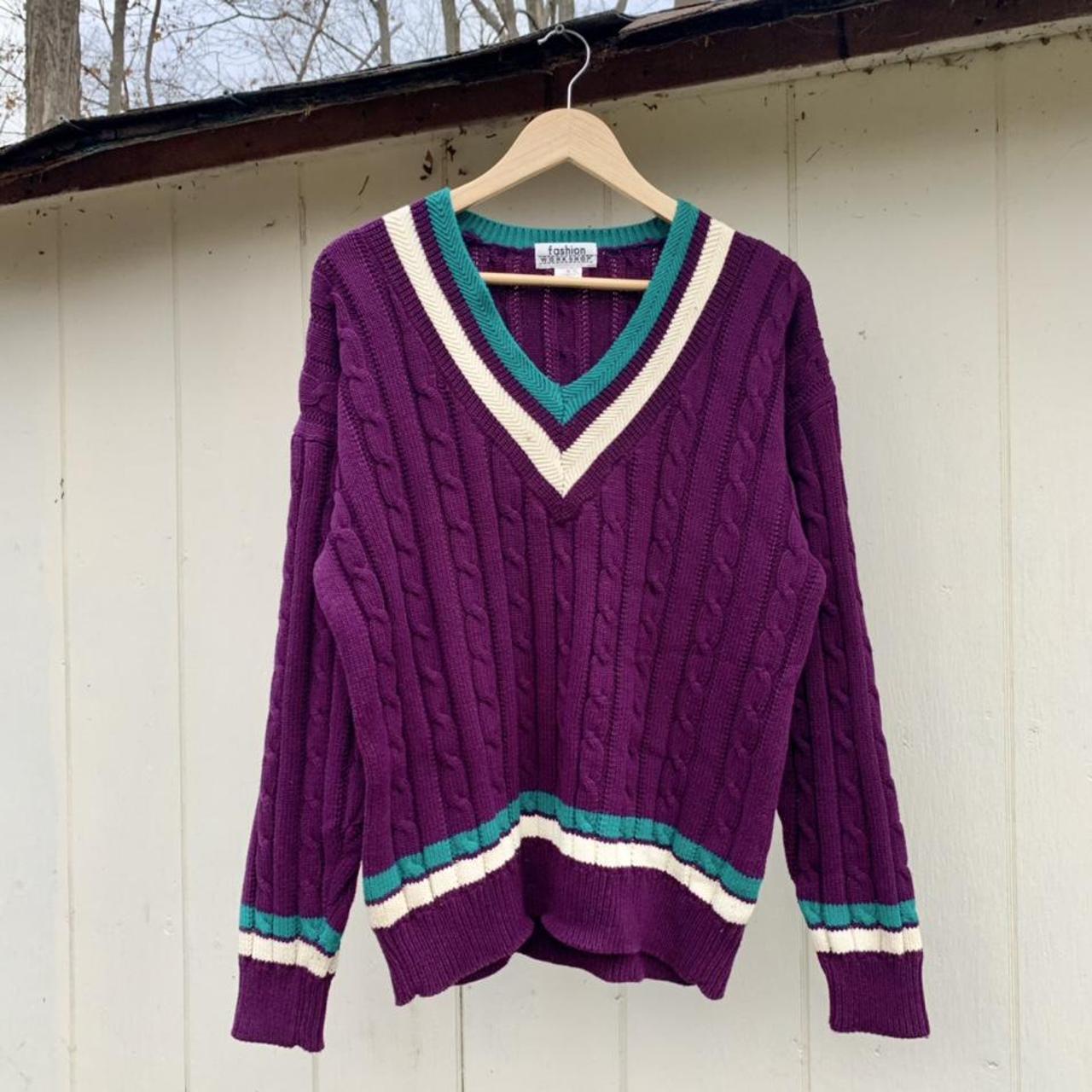Vintage 90s Retro V Knit. A gorgeous and cozy v neck... - Depop