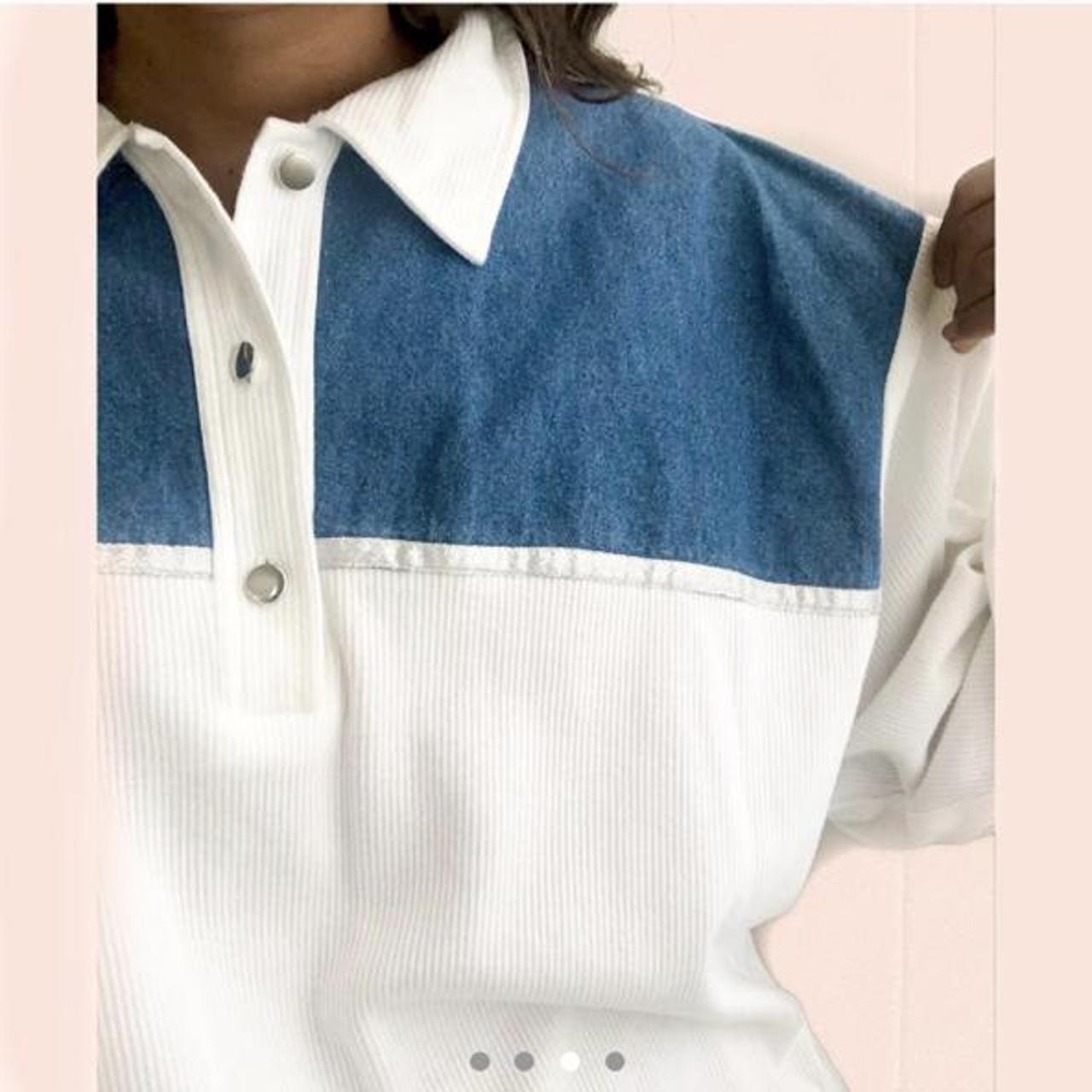 RETRO DENIM PATCHWORK SWEATER Super cozy vintage... - Depop