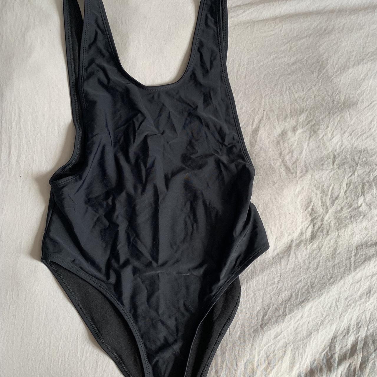 Missguided Black High Leg Swimsuit Size 8 Never Depop