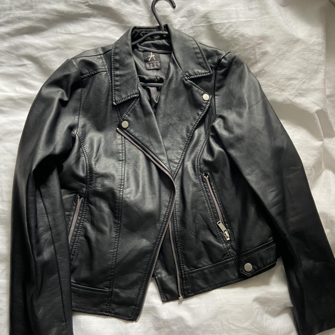 CONSIDERING SELLING Leather jacket primark size 10... - Depop