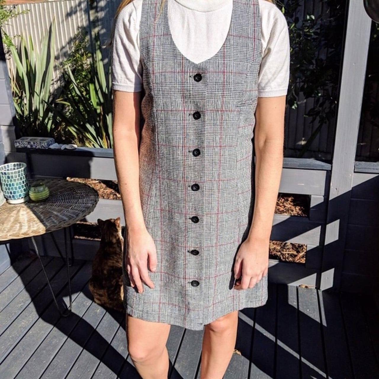 pop boutique london vintage button up checkered... - Depop