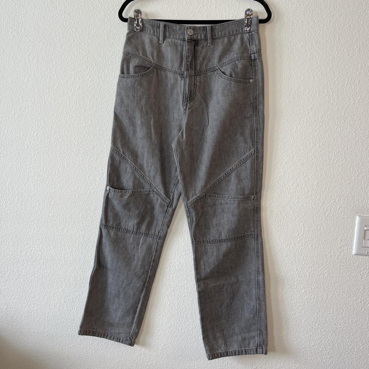 Washed grey utility style denim. Detailing shown... - Depop