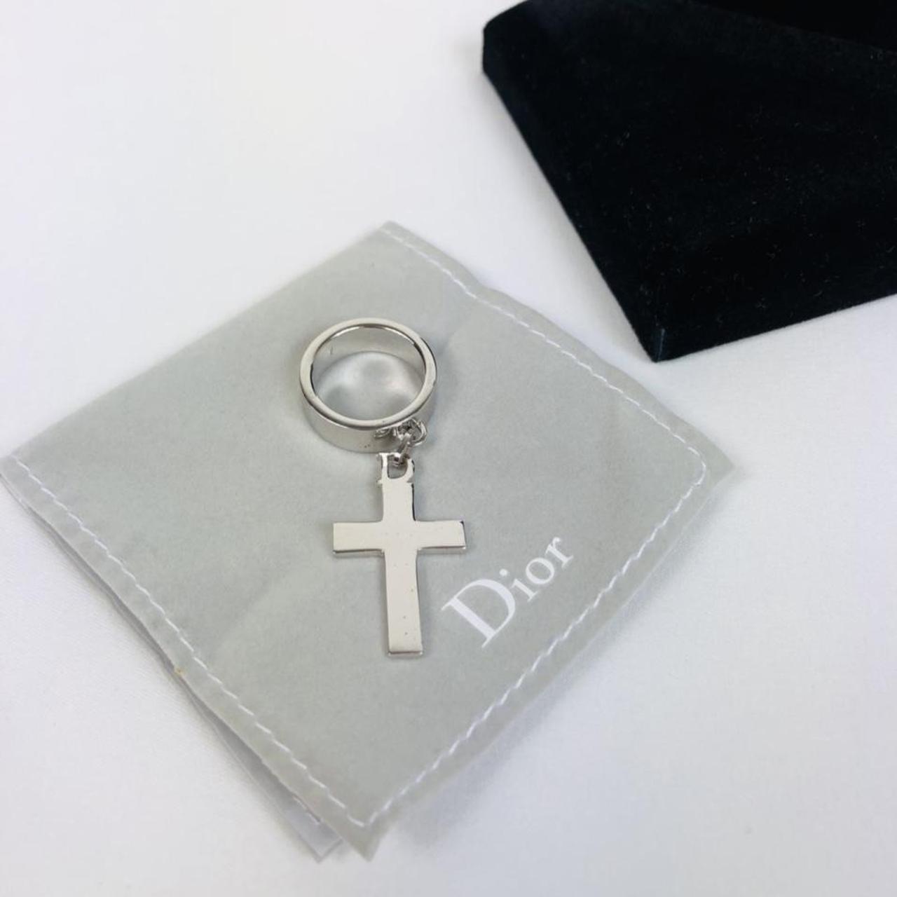 Dior cross ring size 7 Silver... - Depop