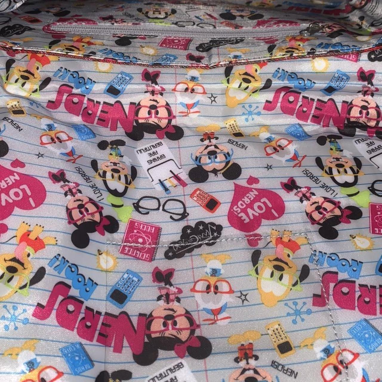 Mickey Mouse I love nerds plaid bag. Has 4 pockets... - Depop