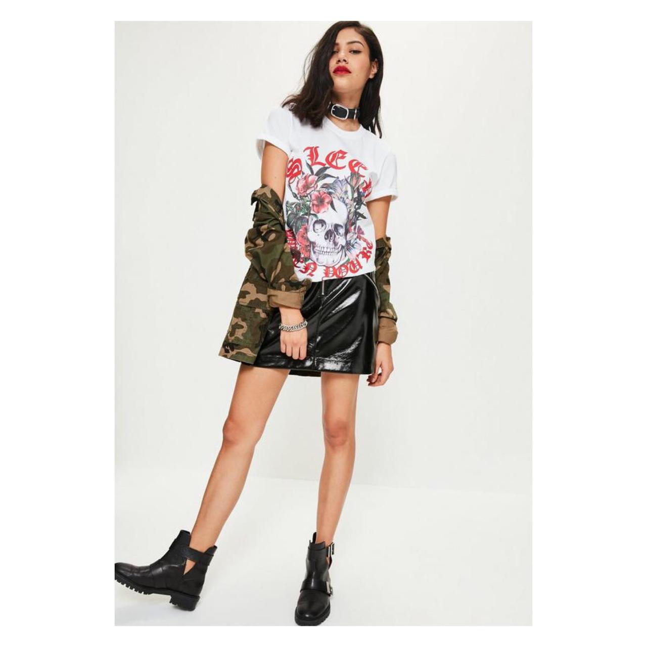 Missguided white skull graphic t-shirt Sold out... - Depop