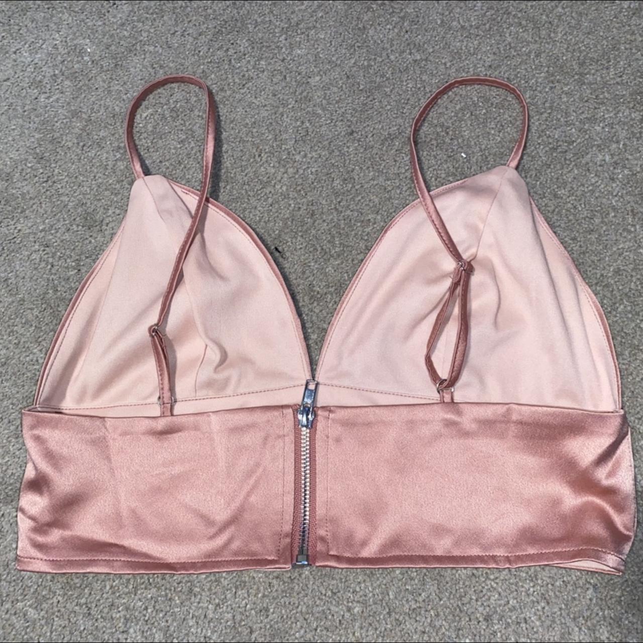 Missguided satin pink bralet. Only worn once, like... - Depop