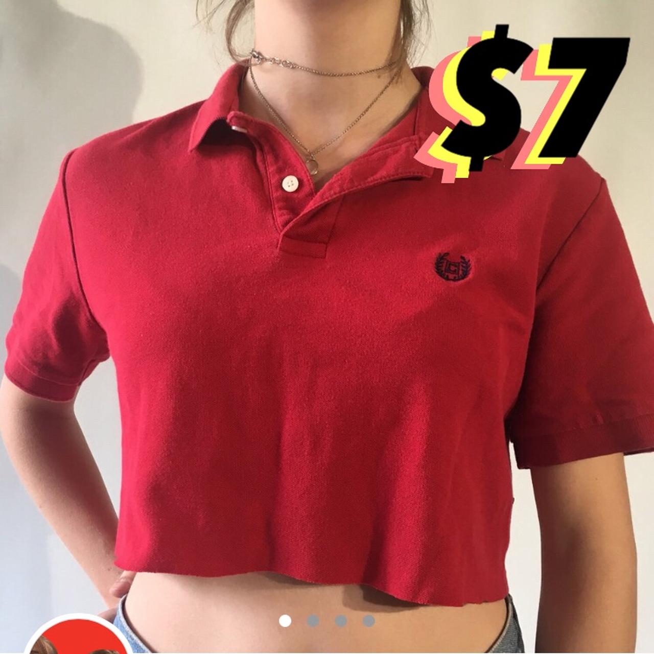 RED CROPPED CHAPS POLO. Looks so cute on. This shirt... - Depop