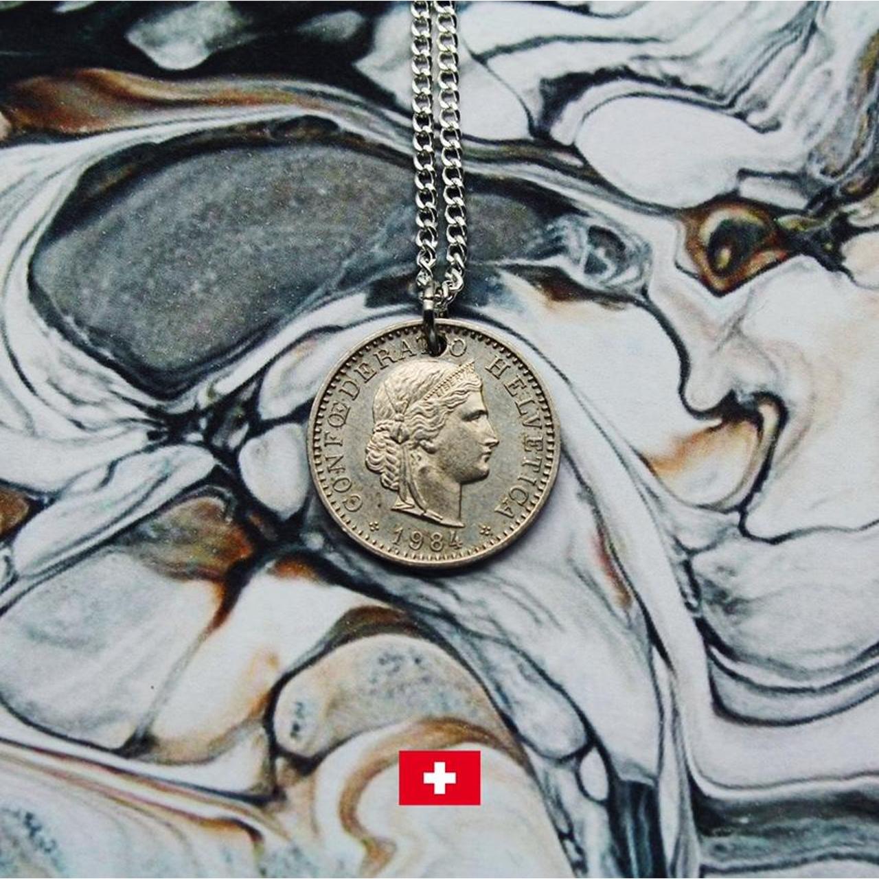 20 Rappen Swiss Coin Necklace (1939-2021) 🇨🇭 ... - Depop