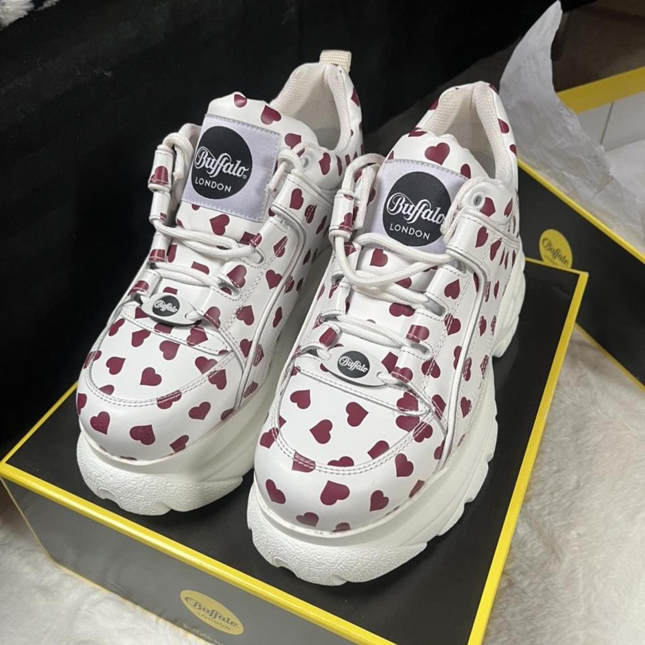 Buffalo red heart platform shoes ️‍🔥 SIZE 7 Never... - Depop