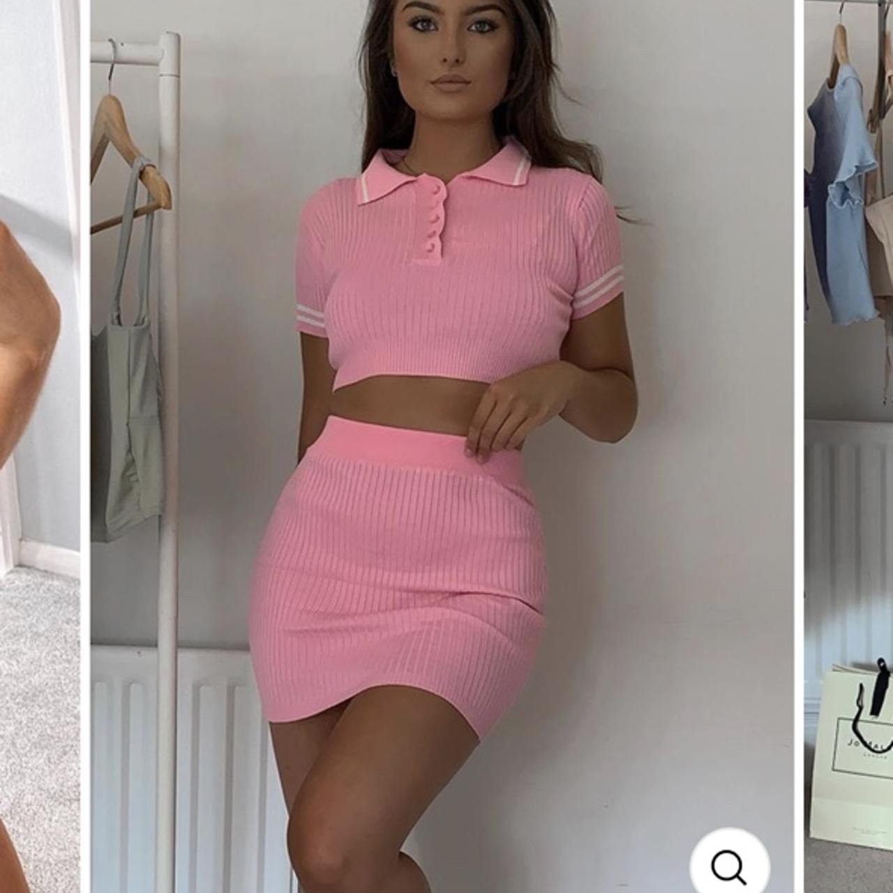 Pink co-ord, it’s one size and will fit sizes 6-10,... - Depop