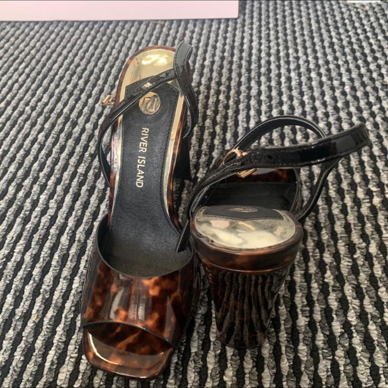 Tortoise shell print river island heels size 6... - Depop