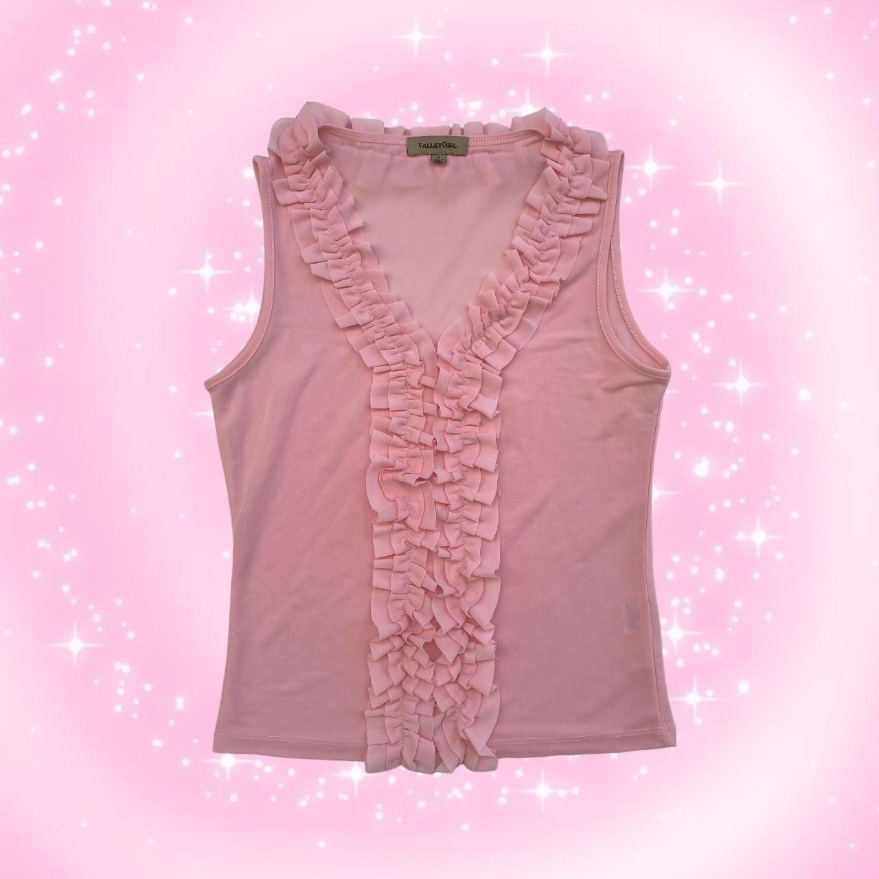 Cute baby pink ruffled sleeveless tank 💘 Made of... - Depop
