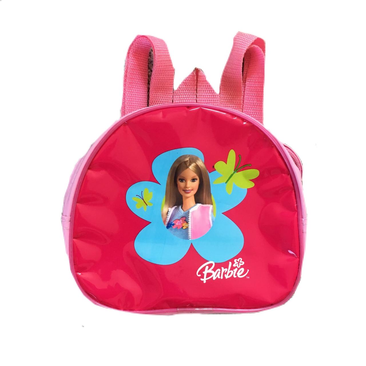 Small Hot Pink Barbie Kids Backpack with Cute Floral... - Depop