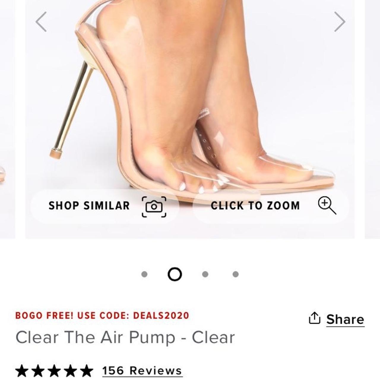 Clear the air pump Perspex pointed heeled shoes New... - Depop