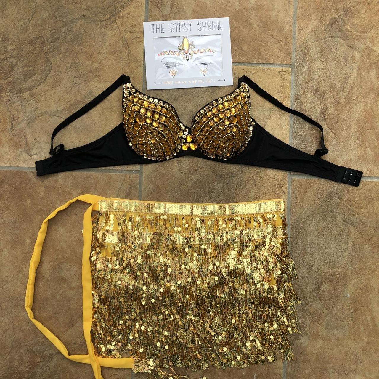 Shrine Women's Gold Bra | Depop