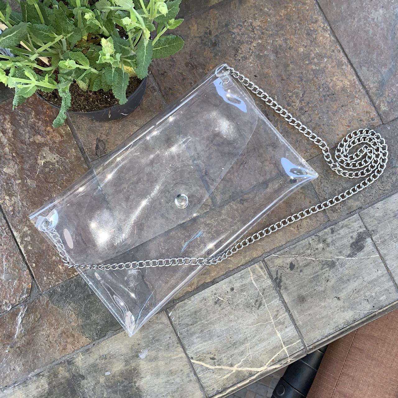 TRANSPARENT Clutch Bag Purse See-Through Plastic... - Depop