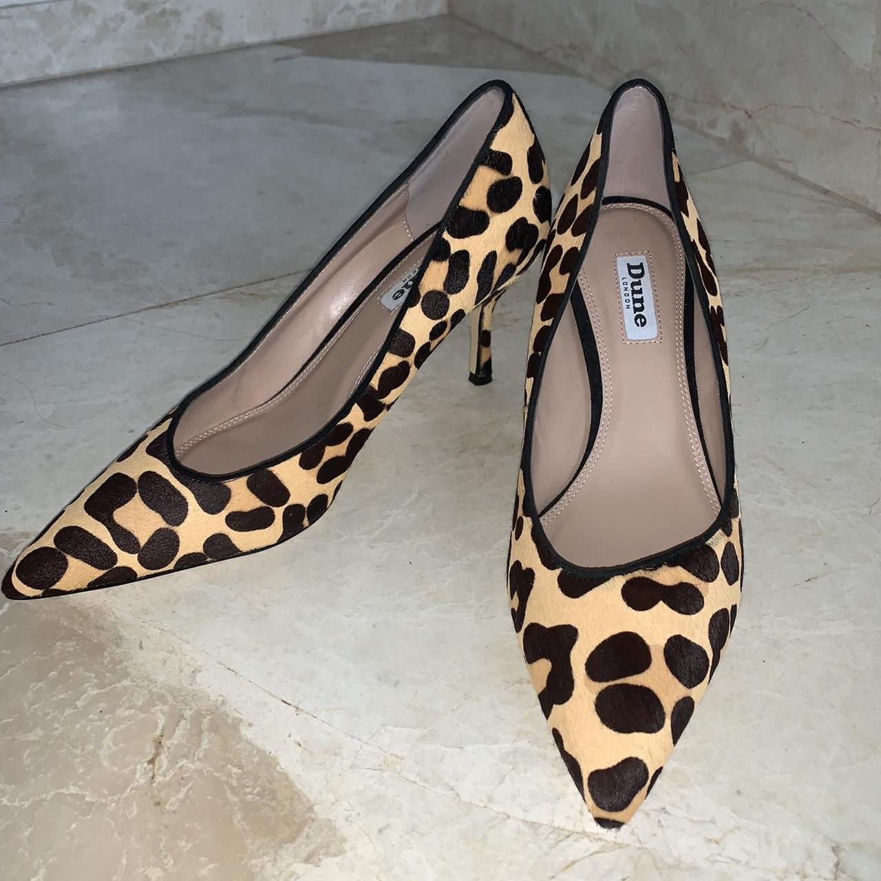 DUNE leopard print suede kitten heel court shoes... - Depop