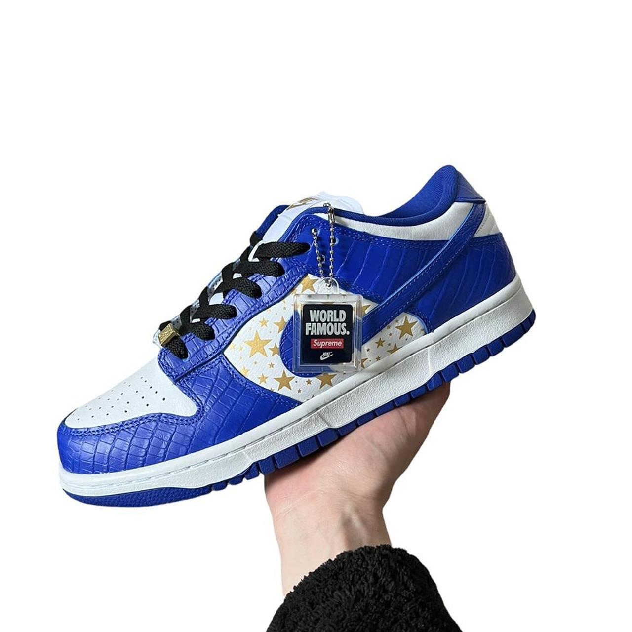 Nike SB x Supreme Dunk Blue/ White UK 8 Brand... - Depop