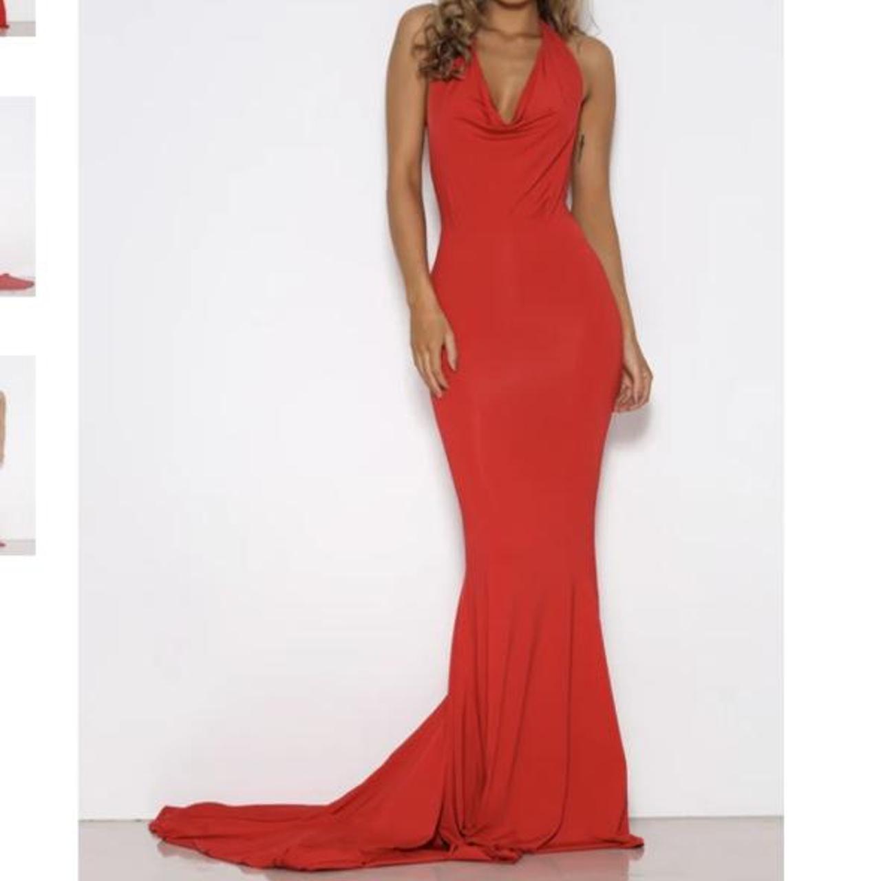 Red Shari Benjamin maxi dress Ideal for debs / prom... - Depop
