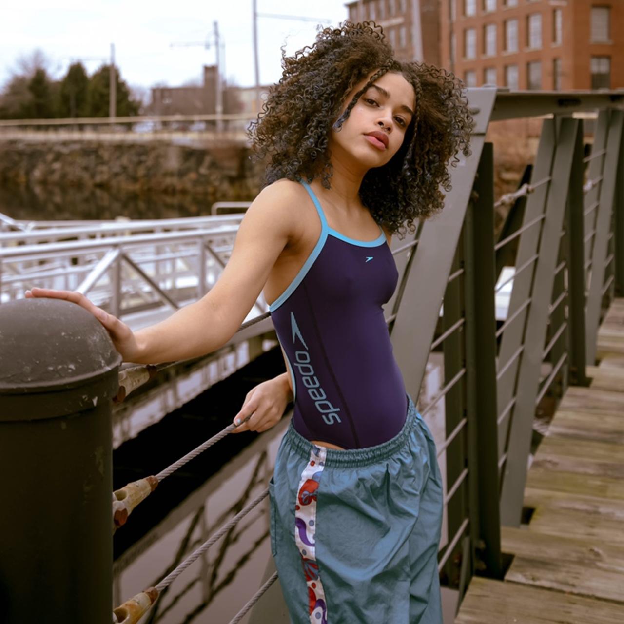 Rare speedo Leotard 💙 Dark blue with light blue... - Depop