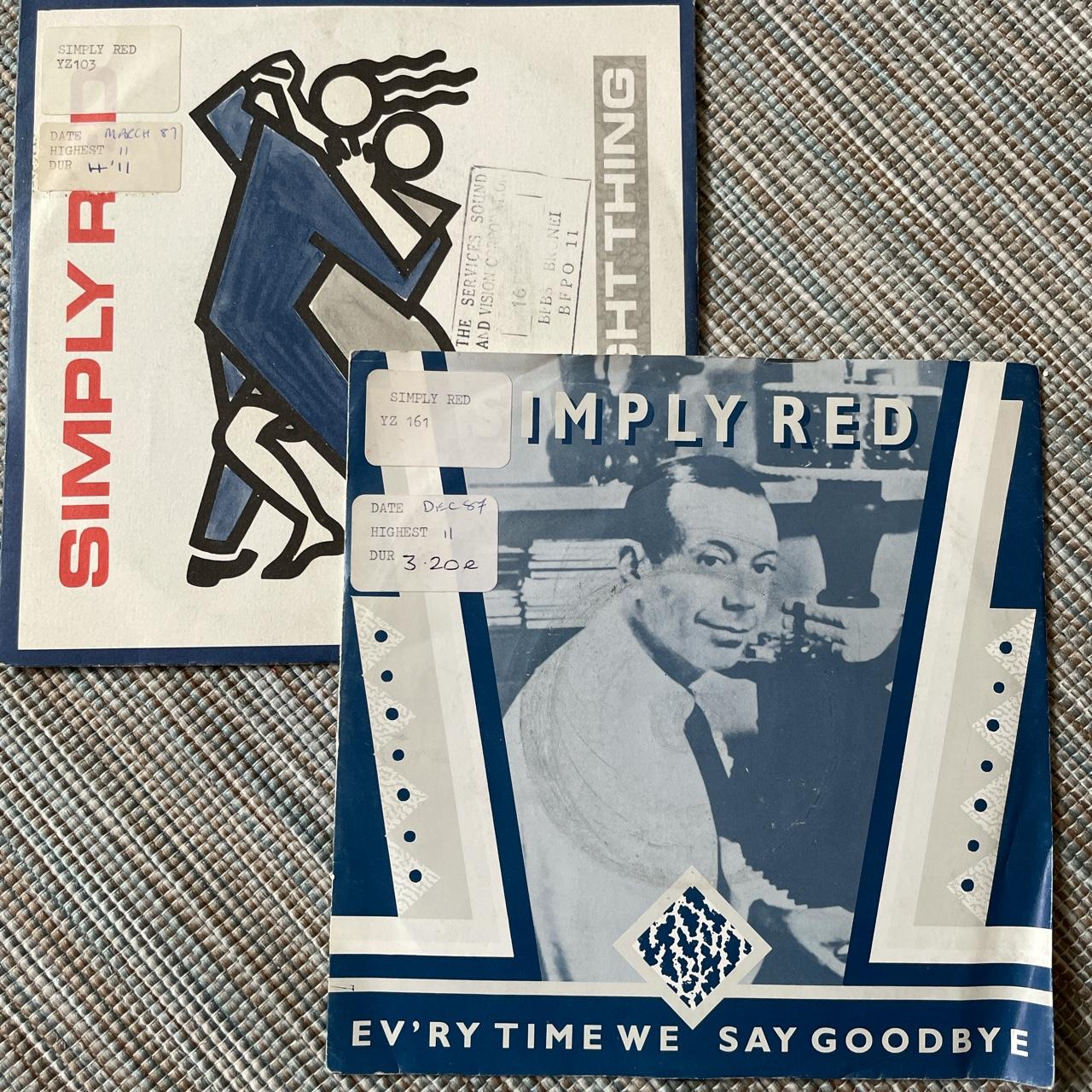 Simply Red 7 inch records singles vinyl x2 Play... - Depop