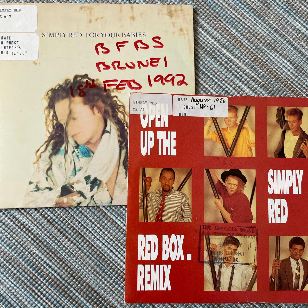 Simply Red 7 inch records singles vinyl x2 Play... - Depop