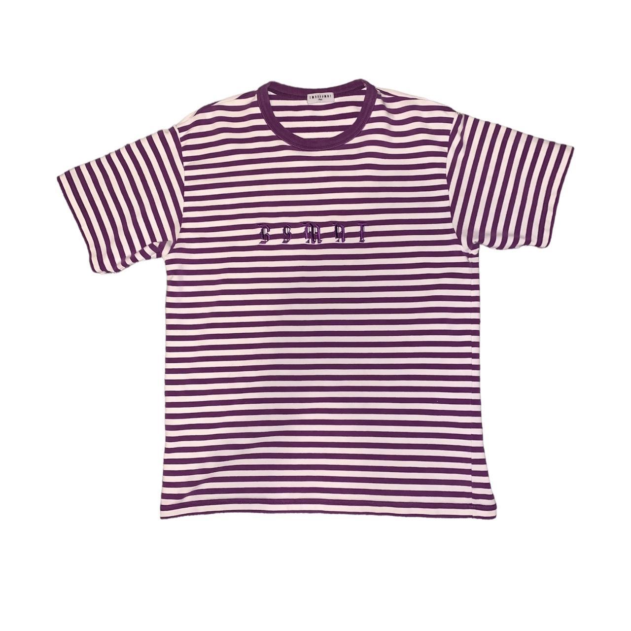 Basement BSMNT X TMD striped t-shirt / tee Purple... - Depop