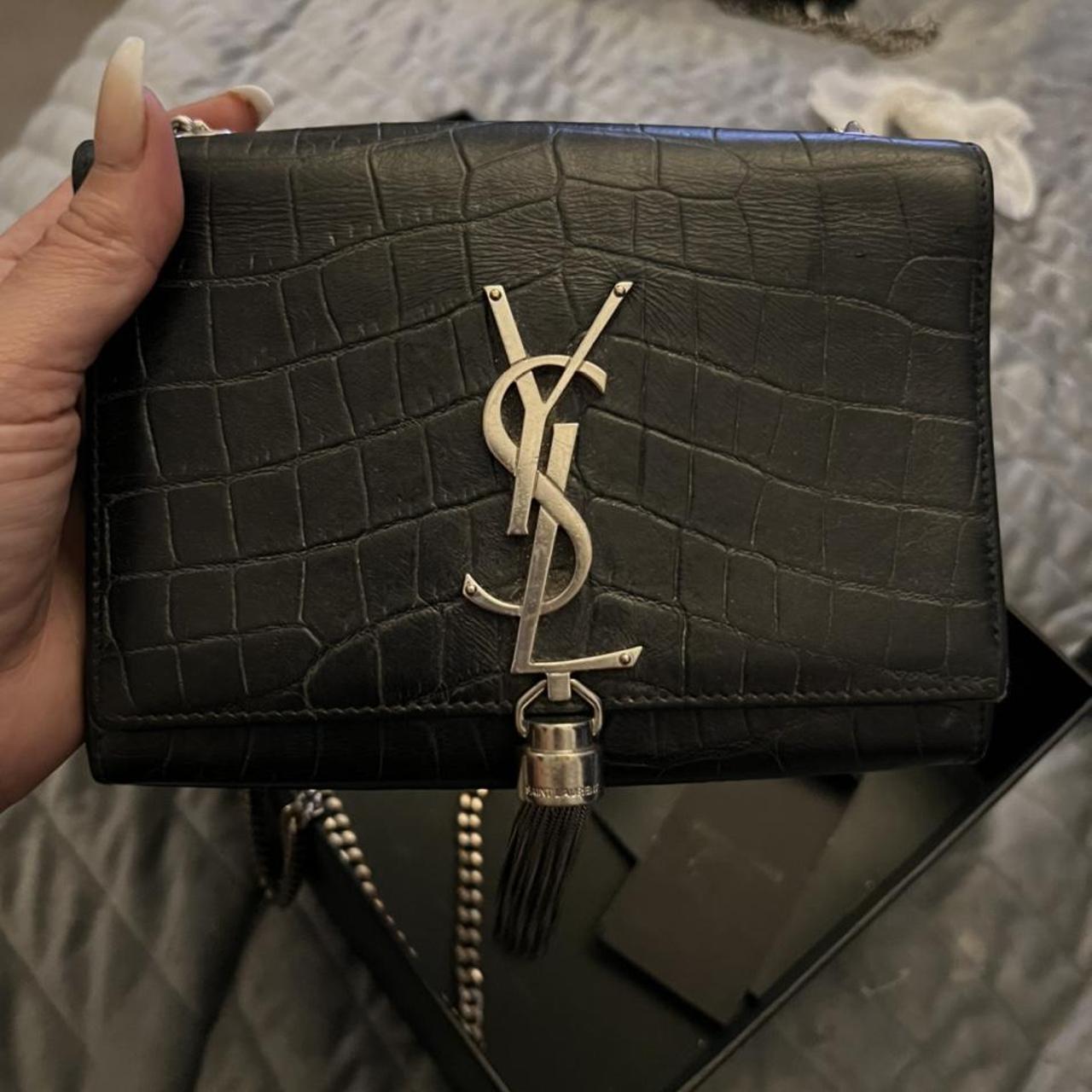 YSL Kate small chain bag with tassel in embossed... - Depop