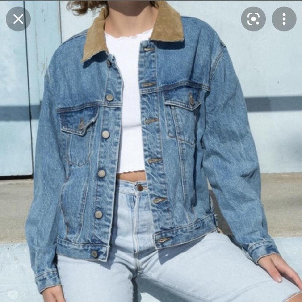 Brandy Melville Women's Blue and Navy Jacket | Depop