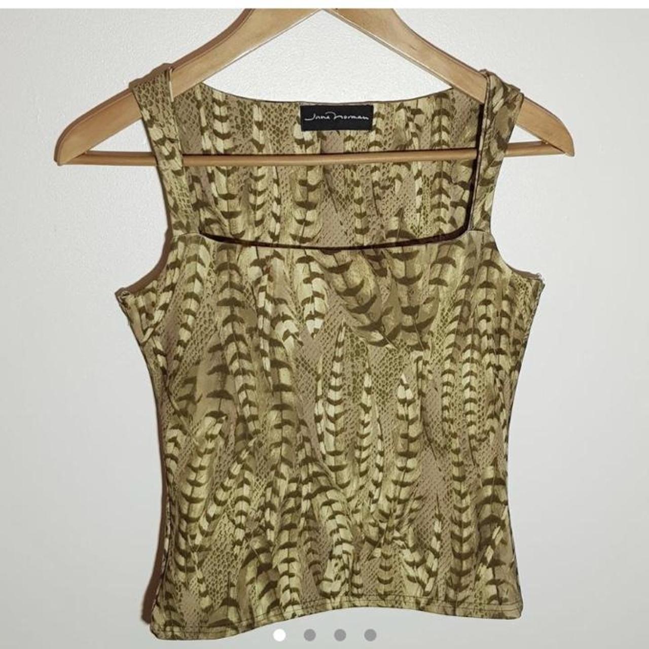 Jane Normans sexiest leaf pattern vest top jungle... - Depop