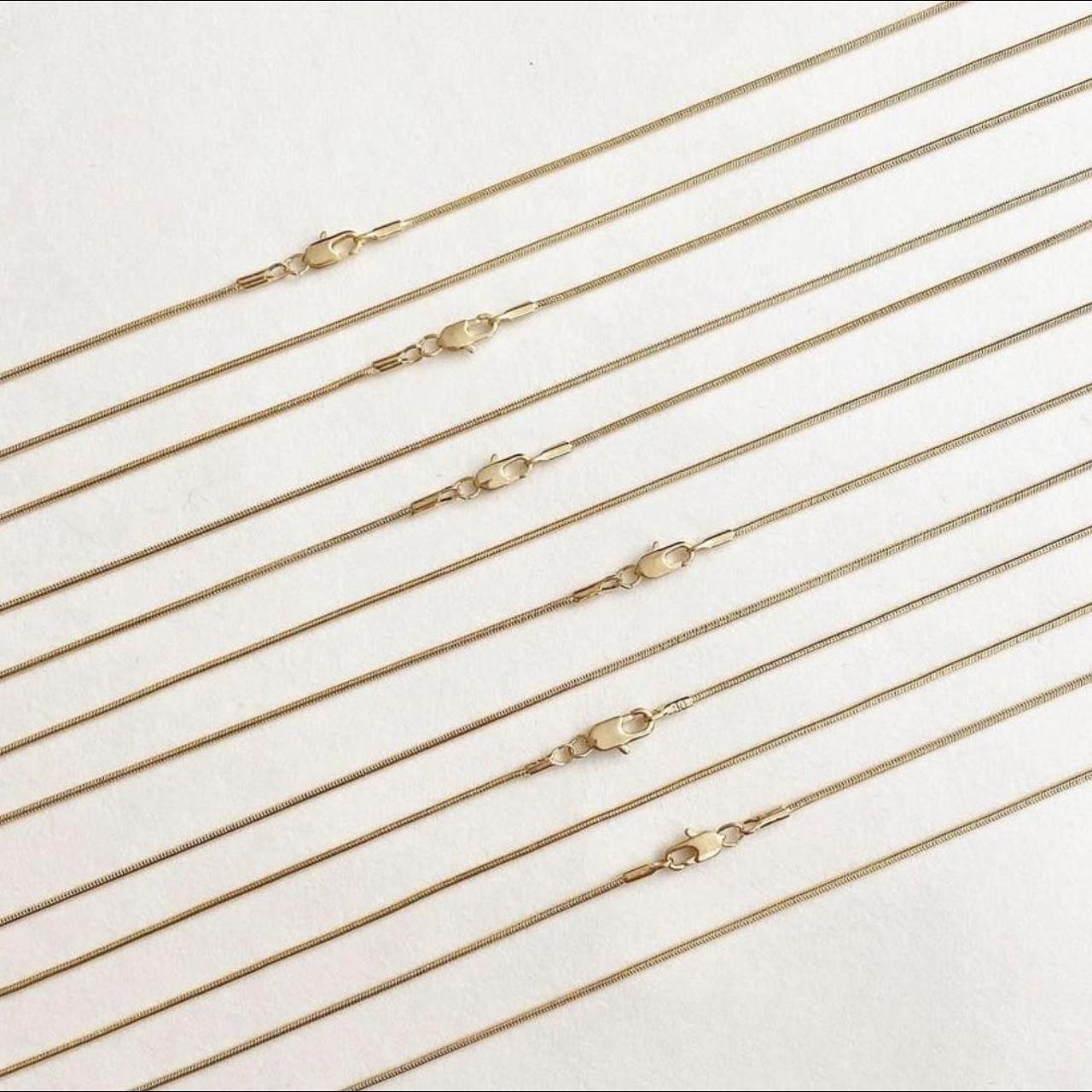 20” Gold Snake Chains -20” -Gold Plated -Set of 6... - Depop