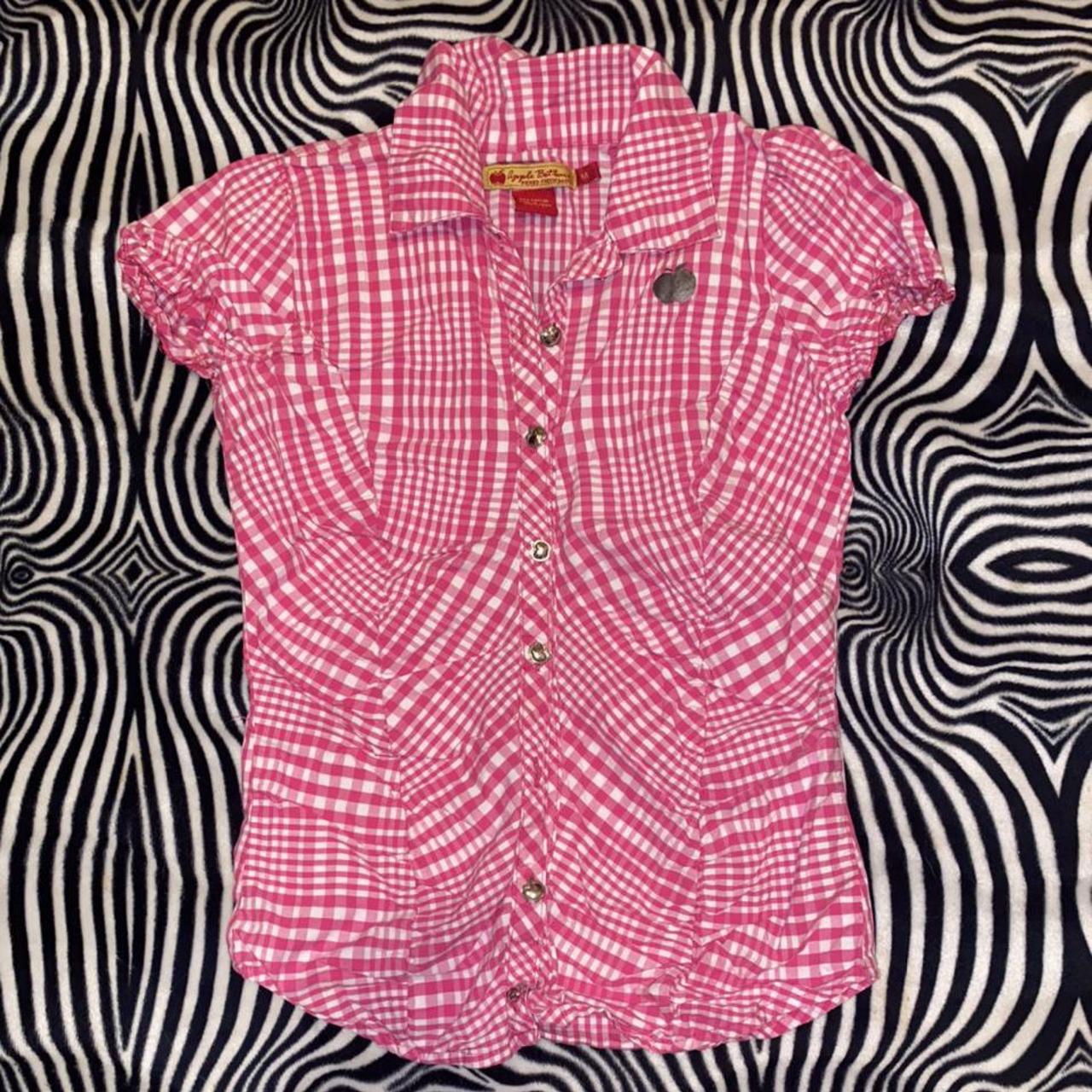 The cutest y2k apple bottom collared shirt with... - Depop