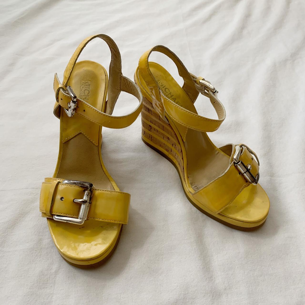 authentic michael kohr’s light yellow wedges ☀️ size:... - Depop