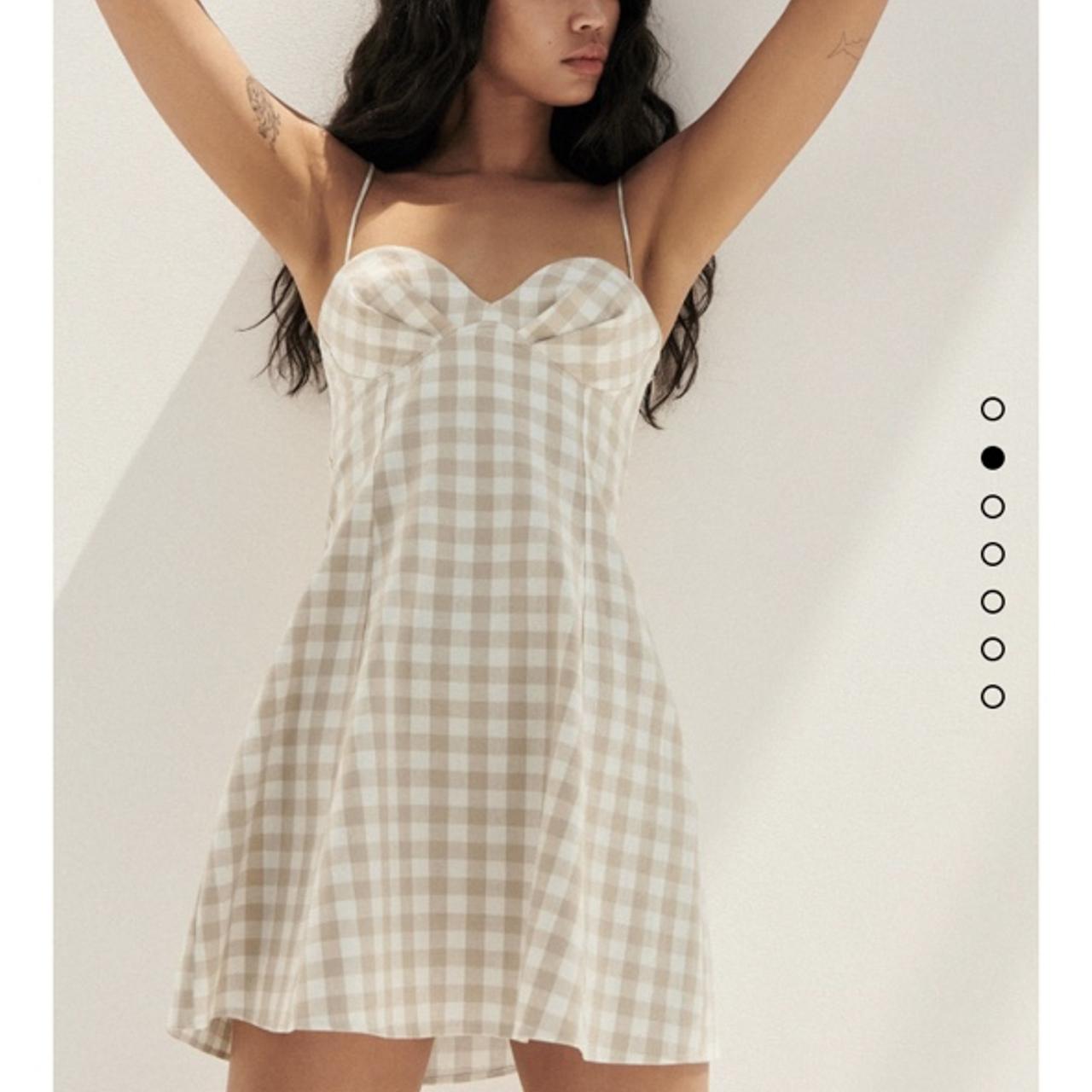 Zara checkered print dress Size XS worn once - Depop