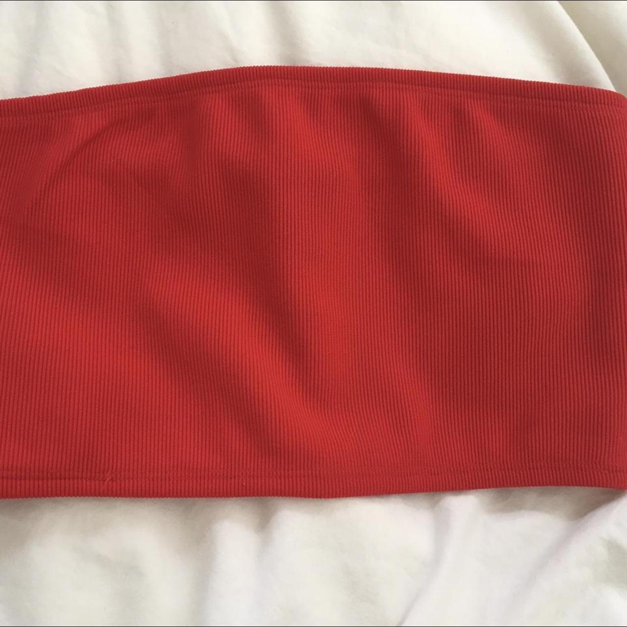 BNWOT red boob tube bralet crop top bandeau bra from... - Depop