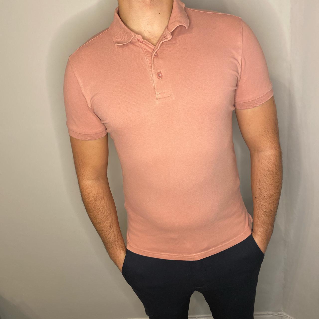 Short sleeve topman polo in dusky pink polo. Men’s... - Depop