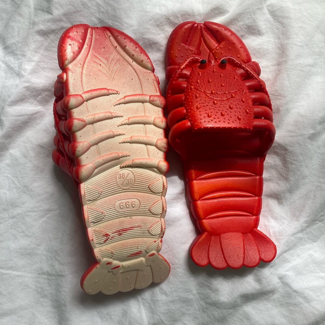 Women's Orange and Red Slides | Depop