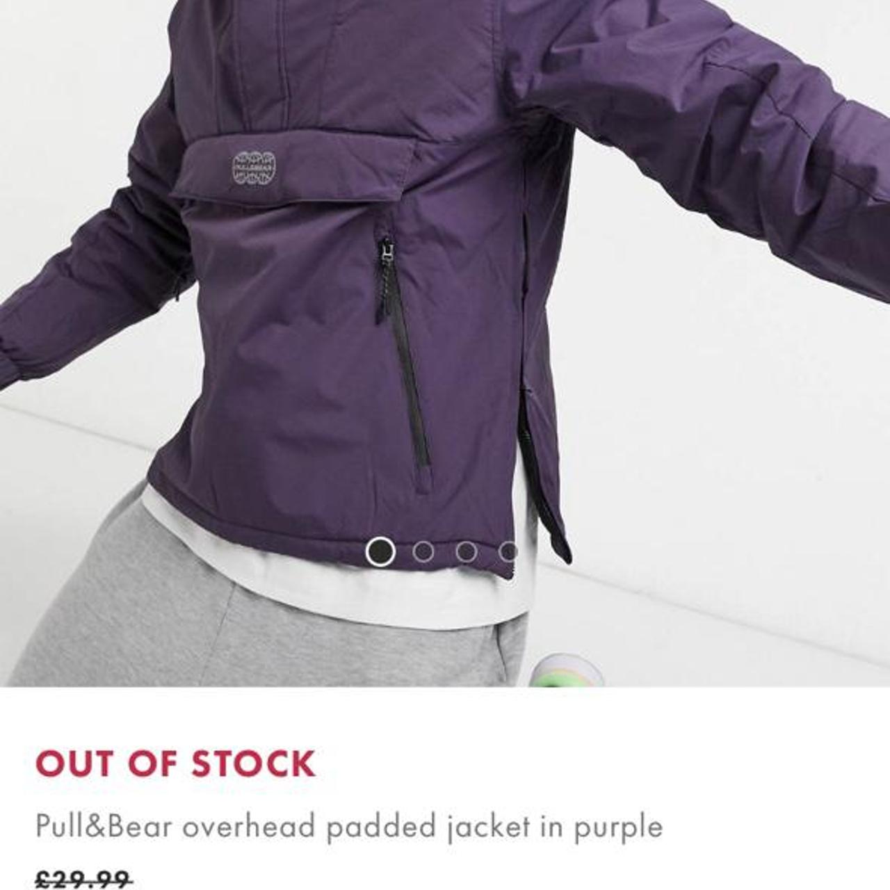 pull and bear overhead padded jacket in purple mens... - Depop