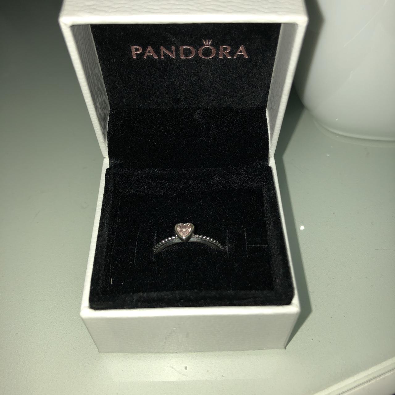 Pandora pink heart ring. Size 52, comes in original... - Depop