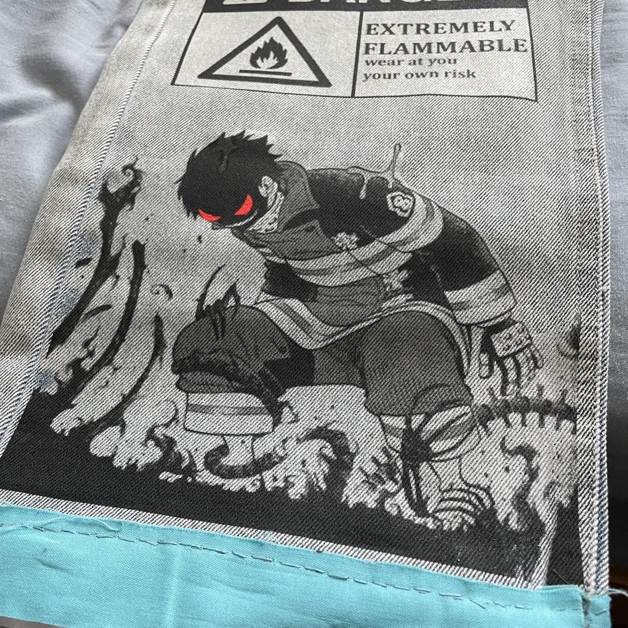 The coolest Fire Force hand printed jeans 🔥 got... - Depop