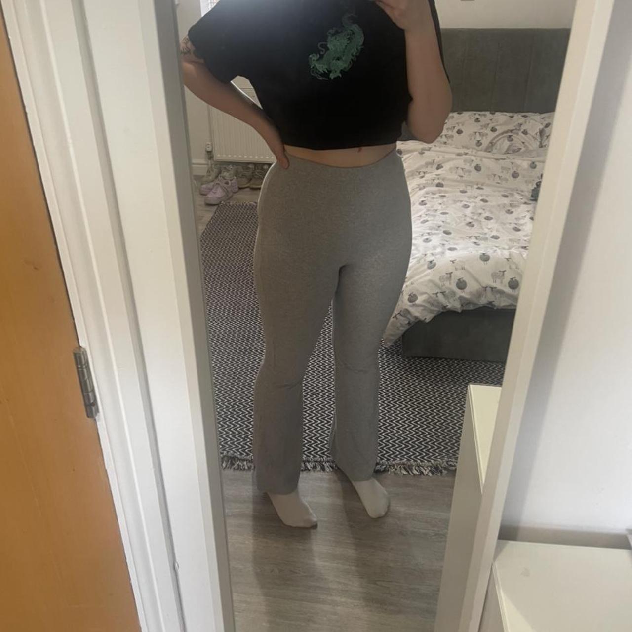 Missguided grey rib flares Only worn for the... - Depop