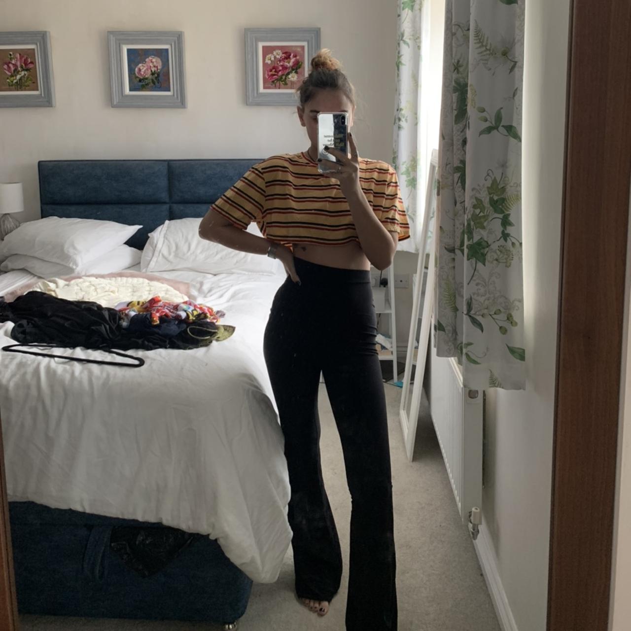 Black flares never worn brand new Too long for me... - Depop