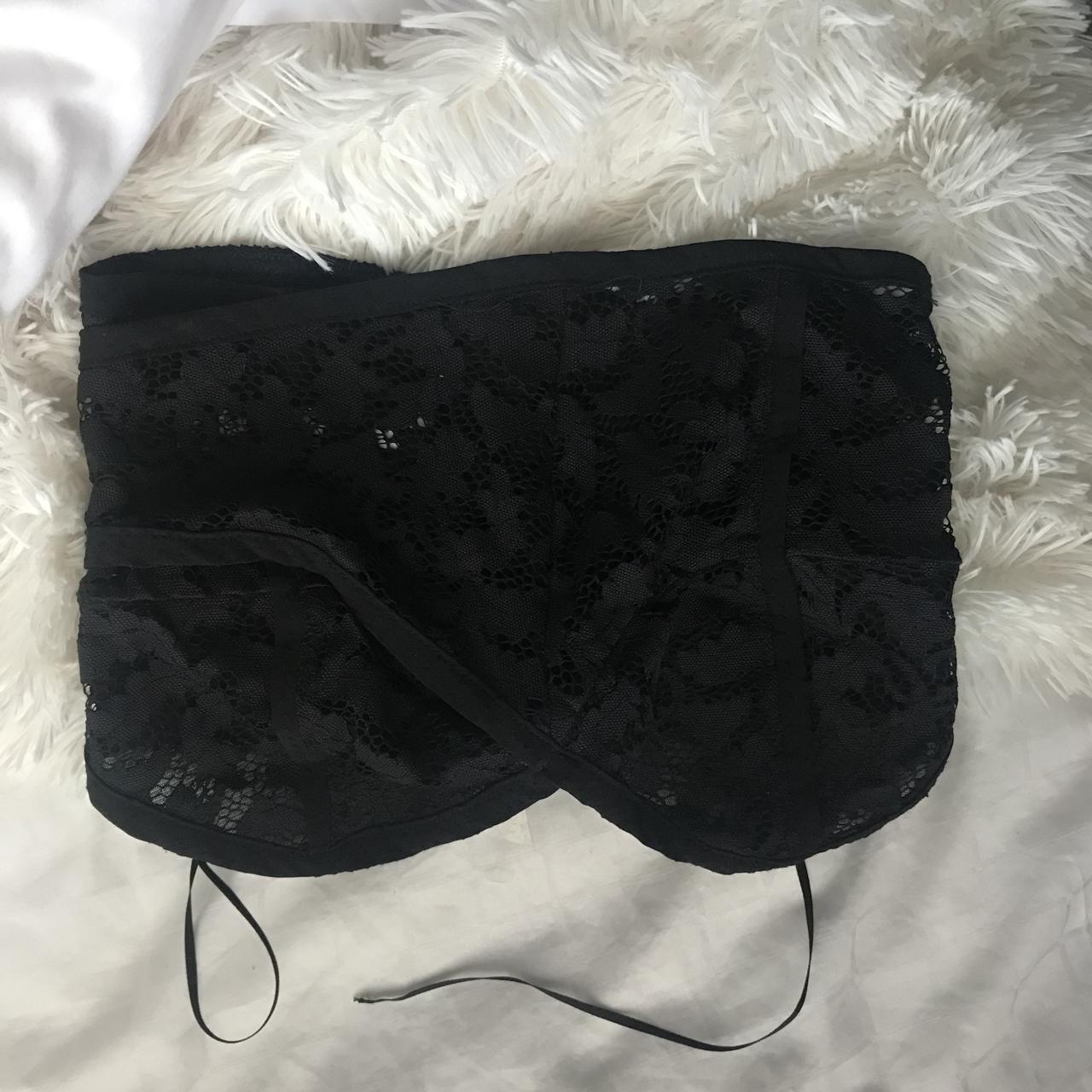 BLACK LACE TUBE TOP ~ see through lace tube top - Depop