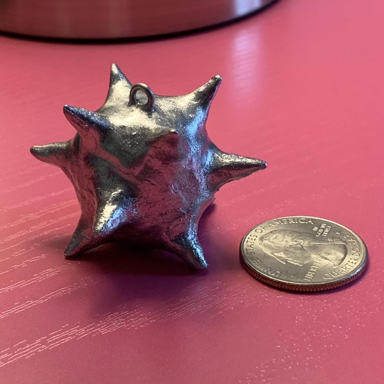 ⛓ handmade painted silver polymer clay spike ball... - Depop