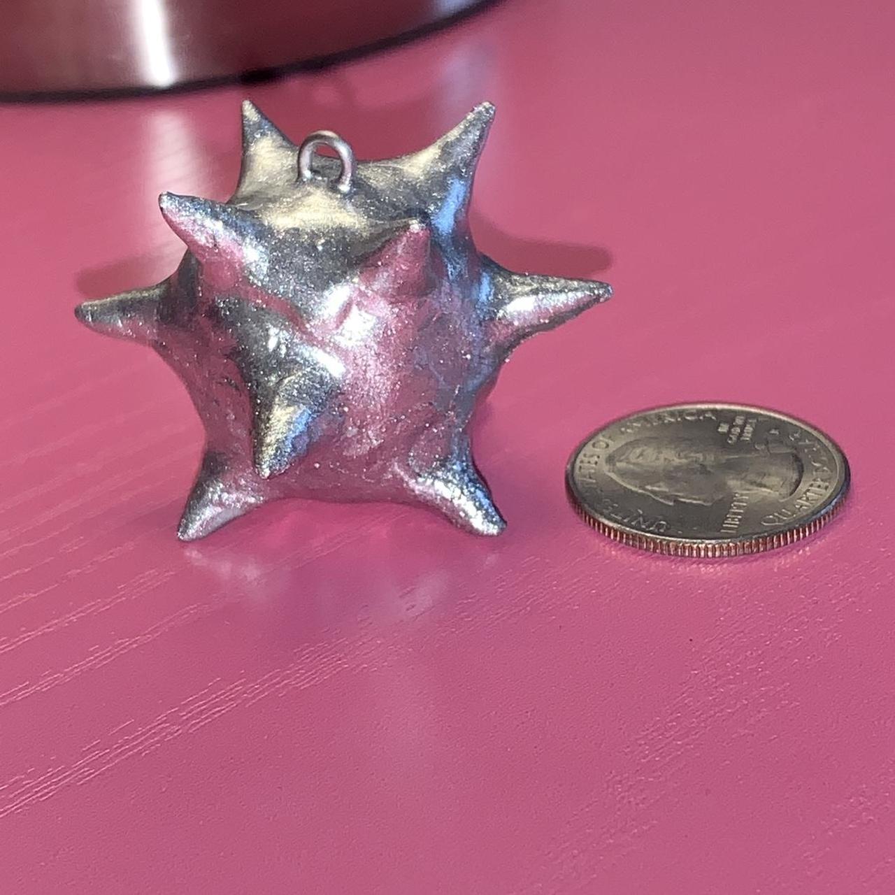 ⛓ handmade painted silver polymer clay spike ball... - Depop