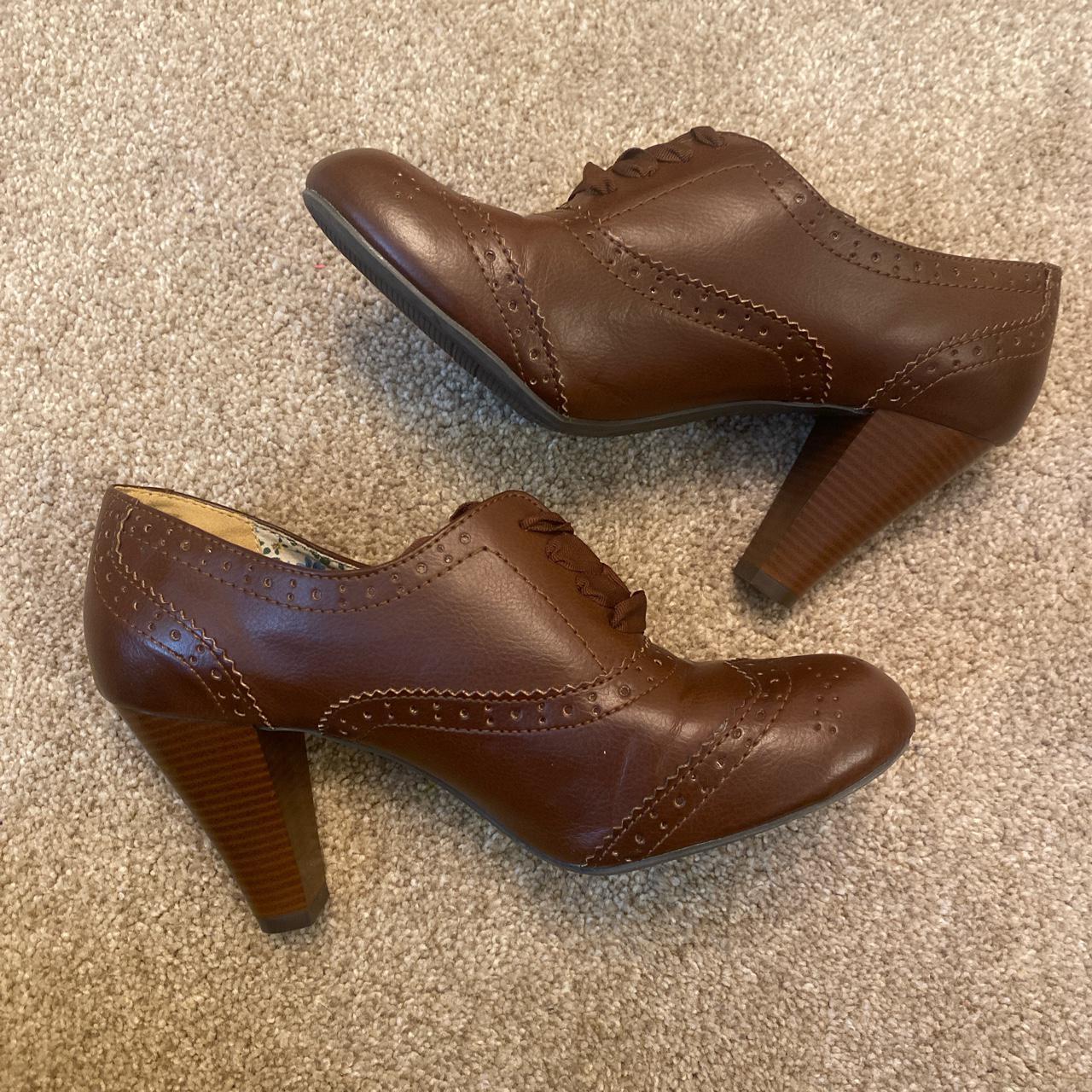 Cute cottage core brown vegan leather American eagle... - Depop