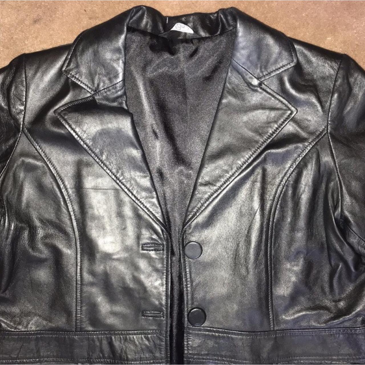 Amazing vintage retro leather 90’s jacket.... - Depop
